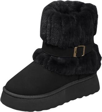Generic Bottes dhiver pour femme 2025, antid&eacute;rapantes, confortables, antid&eacute;rapantes, d&eacute;contract&eacute;es, &agrave; bout rond, bottes courtes chaudes, bottines de neige &agrave; e