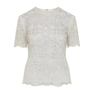 Ermanno Scervino Verzierter Spitzen-Top - - Blouses & Shirts - Damen - Wei&szlig; - XS