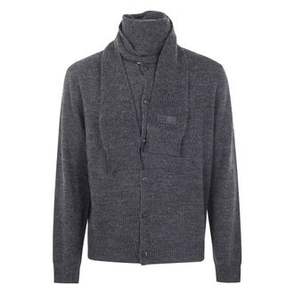 Maison Margiela Homme, Pulls, Gris, Taille: S Cardigan en Tricot &Eacute;l&eacute;gant