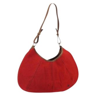 Burberry Pre-owned Vintage Canvas Schultertasche - - Pre-owned - Damen - Rot - ONE SIZE