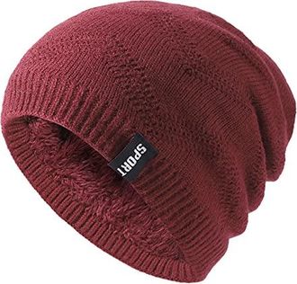Generic Cocila Casquettes, Bonnets Et Chapeaux Hommes Chapeaux dhiver en Plein Couleur Unie Tricot&eacute; Coton Chapeau Cr&egrave;Me Solaire Course Sport Chaud (C, One Siz