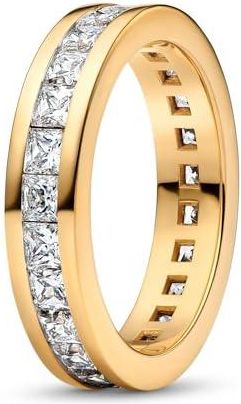 Pandora Timeless 163797C01-56 Bague en argent sterling plaqué or 14 carats avec oxyde de zirconium Taille 56, Argent sterling, Zircone cubique