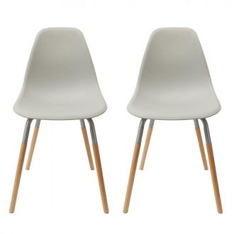 The Home Deco Factory The Home Deco Factory - Lot De 2 Chaises scandinave Phenix Gris Home Deco Factory