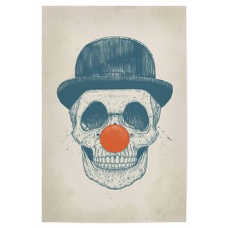 artboxONE Poster 30x20 cm Schwarzweiß Dead Clown hochwertiger Design Kunstdruck - Bild Clown Dead lustig
