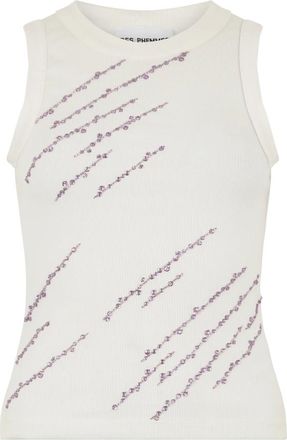 Des_Phemmes DES Phemmes, Femme, Tops, Blanc, Taille: 40 FR D&eacute;bardeur c&ocirc;tel&eacute; avec strass