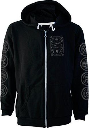 Darkside Grey Ouija Board Gothique Occult Hommes Cotton Noir Zip Up Sweat &agrave; Capuche - XXL