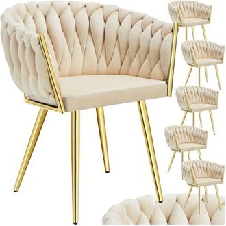 TecTake TecTake Lot de 6 Chaises de Salle &agrave; Manger Modernes Fauteuil Salon Chaise Ergonomique Rembourr&eacute;e Confortable Chaise Design Meuble Salon pour Salle &agrave; M