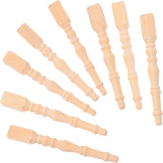 Holibanna 8 Stück Maßstab Langlebige Detailgetreue Tischbeine aus Holz Geeignet für Puppenhaus Zubehör und Miniaturmöbelbau