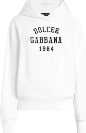 Dolce & Gabbana Femme, Sweatshirts et sweats &agrave; capuche, Blanc, Taille: 42 FR SweaT-shirt en coton avec broderie