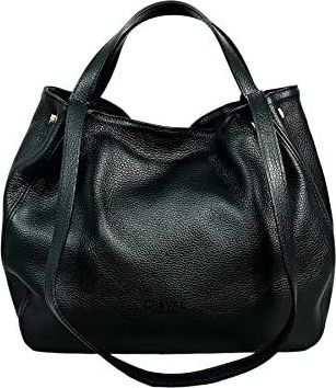 Cheval Firenze Sac à main Alpha, cuir véritable fabriqué en Italie, Noir