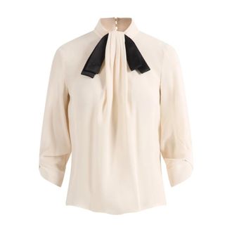 Elisabetta Franchi Georgette Cravattino Bluse - - Blouses & Shirts - Damen - Beige - XL