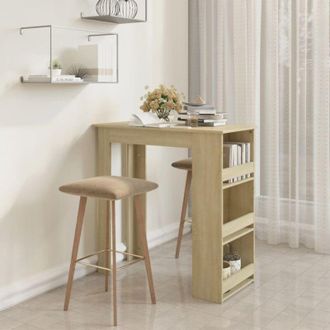 vidaXL Bartisch mit Regal Sonoma-Eiche 102x50x103,5 cm Holzwerkstoff vidaXL31221