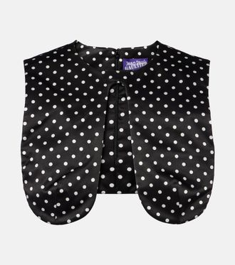 Jean Paul Gaultier Crop top en soie &agrave; pois