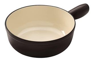 Kuhn Rikon 32221 20cm Fondue Käsefondue Caquelon Eisenguss, Gusseisen, Induktion, emailliert, schwarz 2-4 Personen