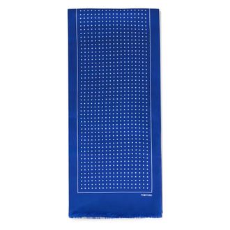 Tom Ford Homme, Accessoires, Bleu, Taille: ONE Size Foulard en soie avec franges