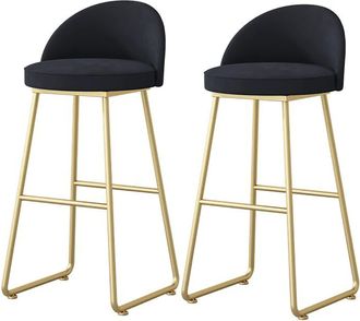 Generic Modernes Barhocker-Set, 2er-Set, Tresenhocker, Barhocker mit niedriger R&uuml;ckenlehne und Fu&szlig;st&uuml;tze, bequemer Esszimmerstuhl