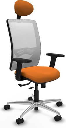 Piqueras y Crespo Arbeitsstuhl Zulema mit 2D-Armen, h&ouml;henverstellbarer Lendenwirbelst&uuml;tze und festem Kopfteil, ausgestattet mit Syncro/Traslack und Schneideschaum, Wei&szlig;