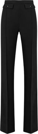 Elisabetta Franchi Femme, Pantalons, Noir, Taille: 40 FR Pantalon Palazzo en cr&ecirc;pe l&eacute;ger