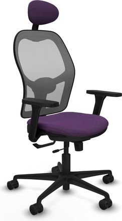 Piqueras y Crespo Ergonomischer Lendenwirbelstuhl Jorquera mit 3D-Armlehnen und festem Kopfteil, ausgestattet mit Syncro/Traslack und eingespritztem Schaum. Mit Rollen 