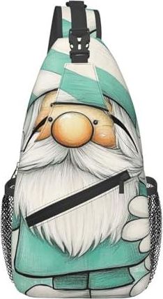 Generic Sac &agrave; dos &agrave; bandouli&egrave;re motif marguerites et papillons turquoise &agrave; carreaux pour homme