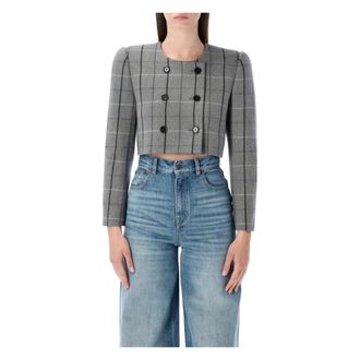 Chlo&eacute; Cropped Checked Jacket - - Jackets - Damen - Grau - XS