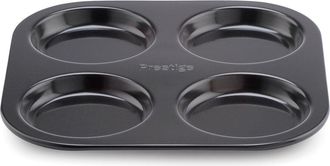 Prestige Inspire Br&ouml;tchen Backform - Backblech mit 4 Mulden f&uuml;r Burger Buns, Brownie oder Yorkshire Pudding - Antihaftbeschichtung - Robuster Kohlenstoffstahl 