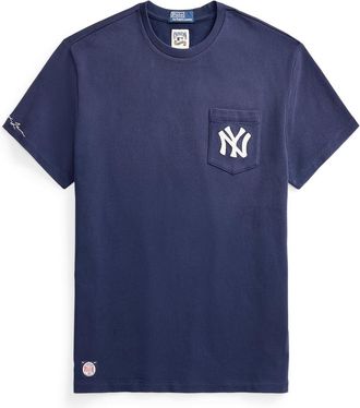 Ralph Lauren T-Shirt mit Brusttasche und New York Yankees-Aufn&auml;her in