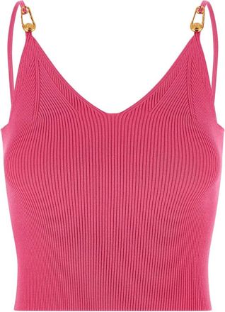 Versace Femme, Tops, Rose, Taille: 34 FR Safety Pin Knit Crop Top
