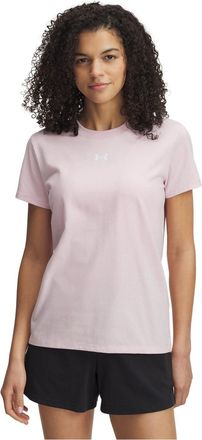Under Armour Damen UA Rival Core Kurzarm-Top, Prime Pink/Weiß, XL