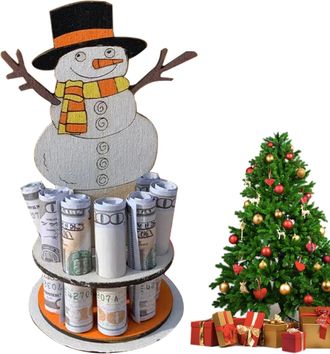 Generic Geldklammern f&uuml;r Bargeld - Geldklammerhalter Holz Geldklammer, Weihnachtsmann Form mit 10 L&ouml;chern, Dekorative festliche Geldhalter Multifunktions Weih