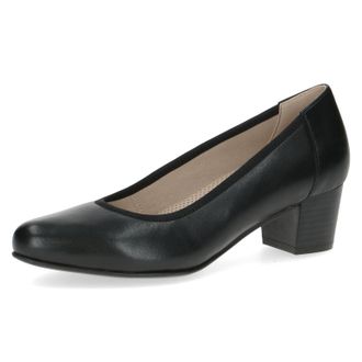 Caprice Comfort Damen Pumps aus Leder mit Blockabsatz, Schwarz (Black Nappa), 40 EU