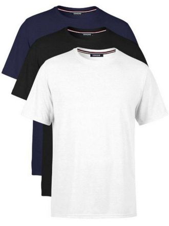 Comeor T-Shirt Herren Basic T-Shirts Baumwolle (Packung, 3-tlg) mit gerader &Auml;rmel Abschluss