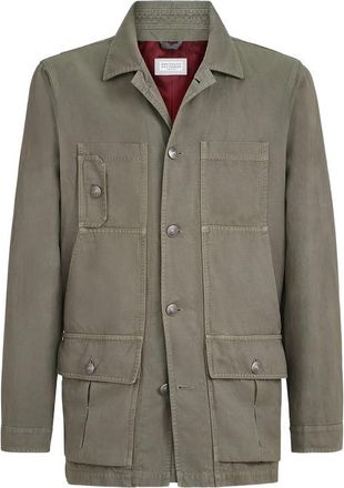 Brunello Cucinelli Cotton And Linen Canvas Outerwear Jacket