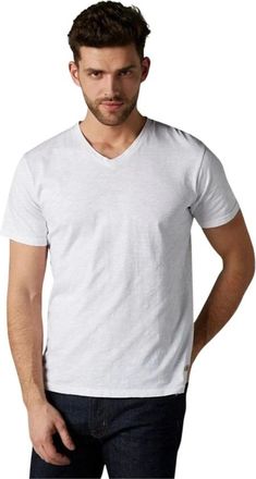 7 For All Mankind T-shirt col V - Coton l&eacute;ger - Homme - Tops - Blanc - Taille: XL