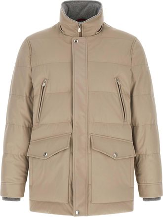 Brunello Cucinelli Quilted Goose Feather Parka - Beige