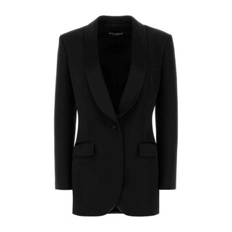 Dolce & Gabbana Schwarzer Wollmischblazer Weste - - Jackets - Damen - Schwarzk - M