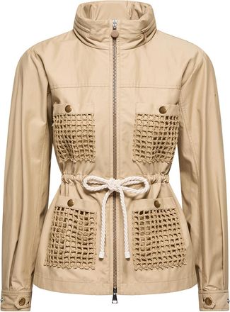 Moncler Moncler Veste &Agrave; Capuche Bougain En Serg&eacute;, Femme, Beige, Taille: 00