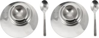 Amosfun 2 S&auml;tze Eierschale Aus Edelstahl Eierbecher Teller Fr&uuml;hst&uuml;ckseierst&auml;nder Mini-eier Fr&uuml;hst&uuml;ckstablett Eierhalter Auf Der Arbeitsplatte Vintage Eierhalt