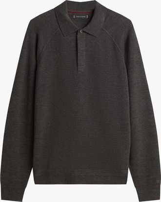 Tommy Hilfiger Pull col polo en laine m&eacute;lang&eacute;e