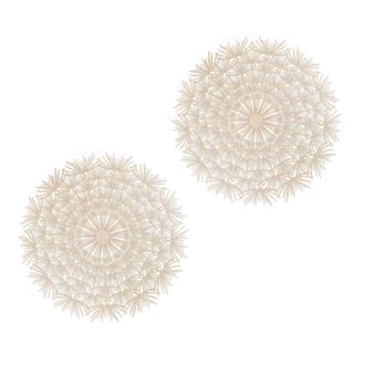 NUOBESTY Sosoport 2 St&uuml;ck PVC Platzsets L&ouml;wenzahnform mit Durchbrochenem Blumenmuster Dekorative Tischsets f&uuml;r K&uuml;che Wohnzimmer Restaurant Leichte und Langlebi