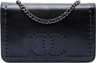 Chanel Portefeuille sur cha&icirc;ne Pre-owned - Femme - Pre-owned - Noir - Taille: ONE Size