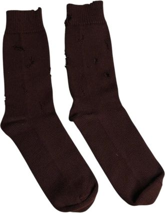 Dolce & Gabbana unisex, Sous-v&ecirc;tements, Brun, Taille: L Magnifiques Chaussettes Mi-Mollet