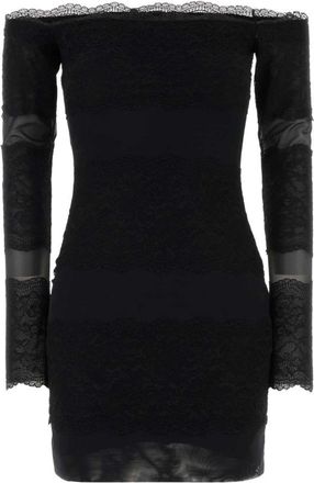 Blumarine Femme, Robes, Noir, Taille: 36 FR Net Dress W/Lace