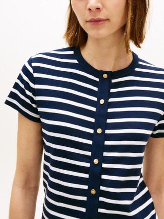 Tommy Hilfiger Kurzarmshirt GOLD BUTTON SLIM SS TEE