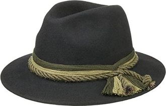 Lodenhut Manufaktur Chapeau Tyrolien KorfadenManufaktur Homme - de Protection en Feutre Laine Randonneur Automne Ete Printemps Hiver Printemps-ete - 61 cm Noir