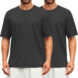 Generic T-shirt uni pour homme 2026 nouveau t-shirt d&eacute;t&eacute; d&eacute;contract&eacute; col rond manches courtes t-shirt classique basique 2 pi&egrave;ces pour int&eacute;rieur et ext&eacute;rieur, 