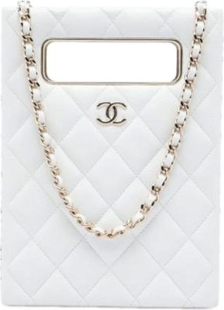 Chanel Sac bandouli&egrave;re matelass&eacute; doccasion - Femme - Pre-owned - Blanc - Taille: ONE Size