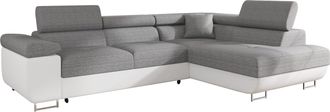 Mirjan24 Ecksofa Torezio mit Bettkasten, Einstellbare Kopfst&uuml;tzen, Sofa mit Schlaffunktion, Eckcouch f&uuml;r Wohnzimmer, Polsterecke, L-Form Couch mit Bettfunktion