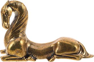 Valiclud Messing Pferdefigur mit Realistischen Details Kleine Tierstatue f&uuml;r B&uuml;ro und Wohnzimmer Langlebige Messingskulptur als Dekoratives Wohnaccessoire und 