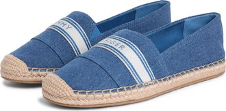 Tommy Hilfiger Espadrille TOMMY HILFIGER HILFIGER WEBBING ESPADRILLE, Damen, Gr. 35, denim, Textil, unifarben mit Farbeinsatz, Schuhe Espadrille, Halbschuh, Schlupfs